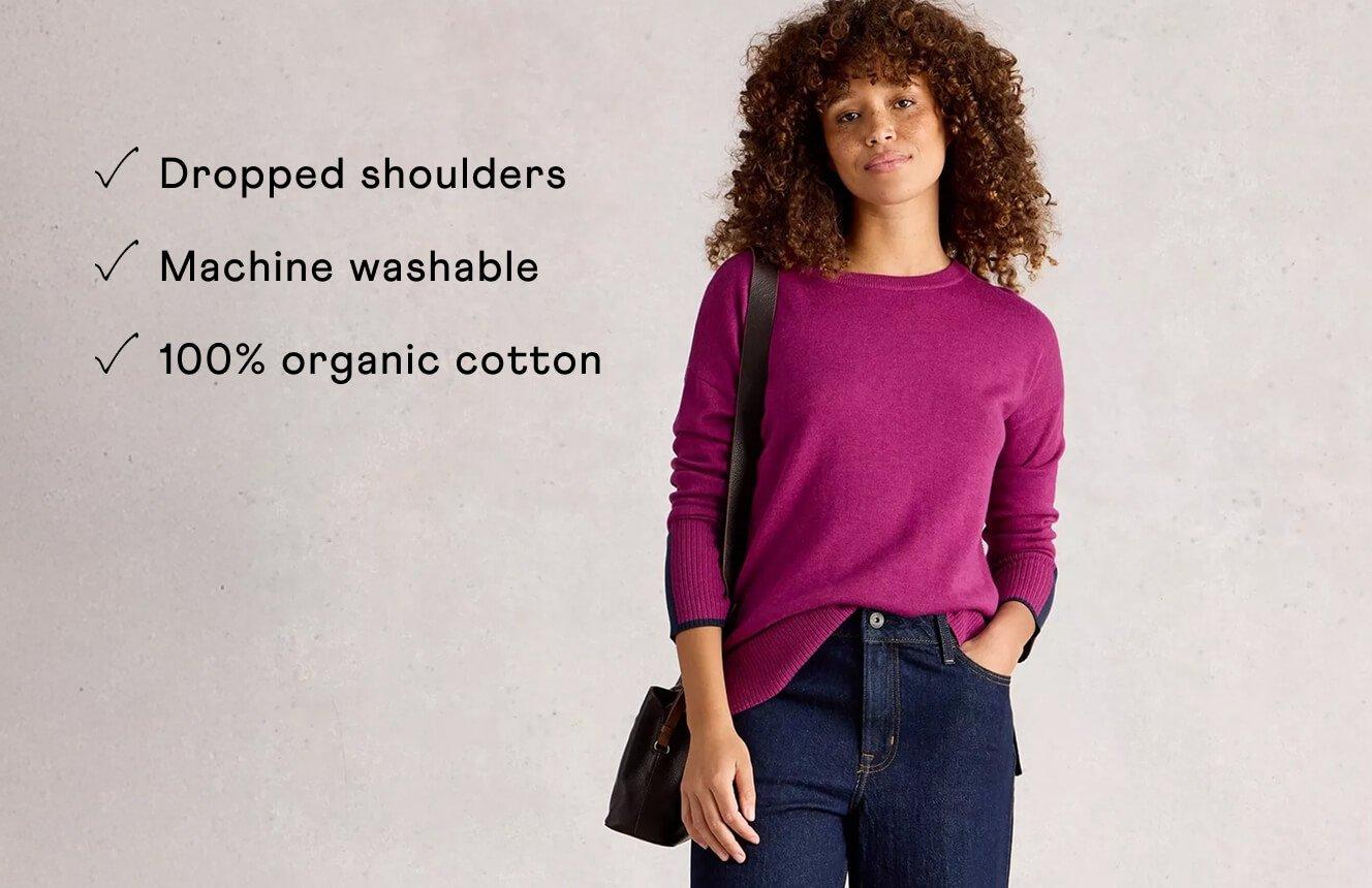 Olive Jumpers | Long Sleeve Cotton Jumpers | White Stuff